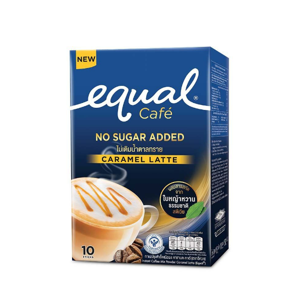 Equal Cafe Caramel Latte Instant Coffee No Sugar With Natural Stevia 10 ...
