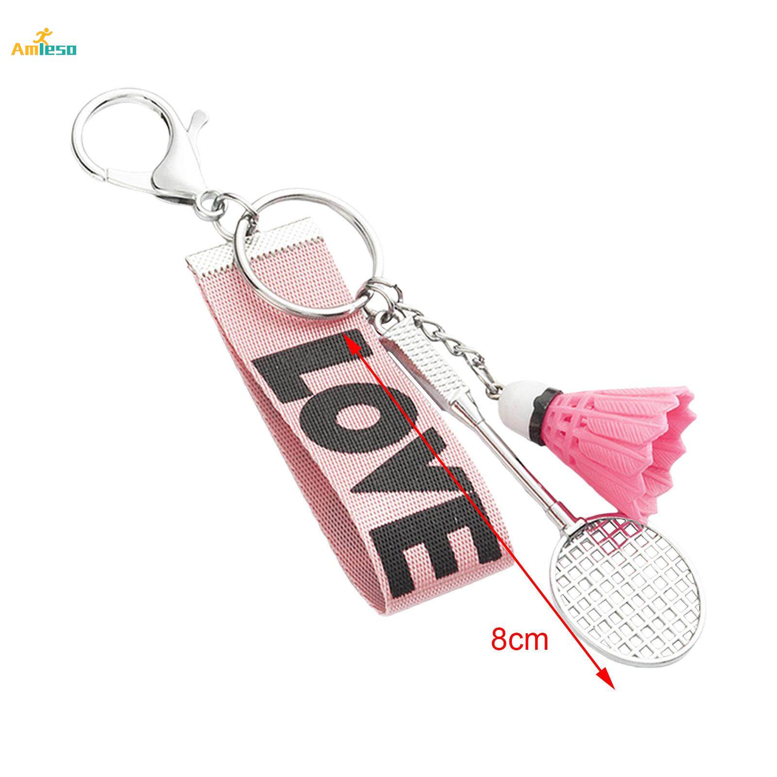 Mini Badminton Keychain Metal Keyring Sport Key Chains Key Holder ...