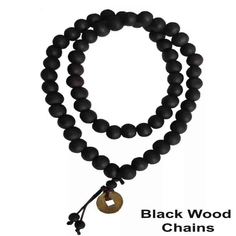 Feng Shui Coin Wooden Chain Black Wood Neckless for Men and Women Lucky ...