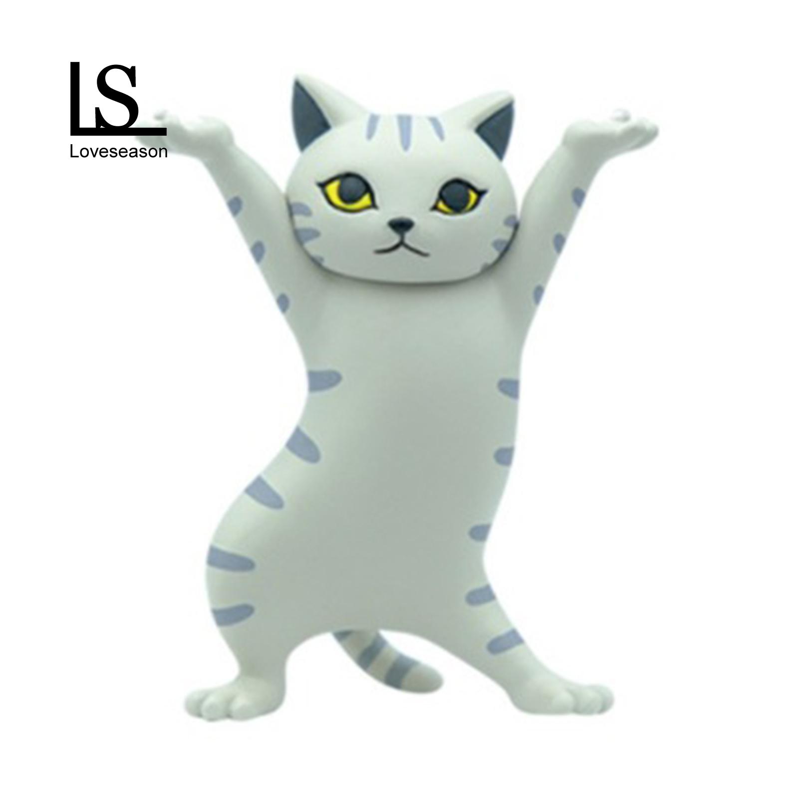 Cat Shape Toy Mini Funny Cartoon Cat Statue Ornament Adorable Dancing ...