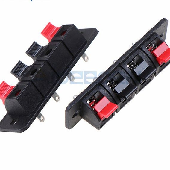 4 position Connector Terminal Push in Jack Spring Load Audio Speaker ...