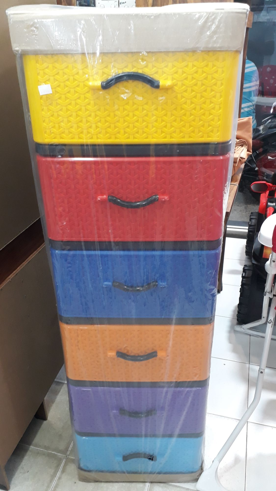 Uni Plast RATTAN Drawer 6 Tier Baby Drawer Wardrobe Cupboard Storage ...