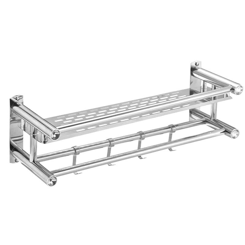Bathroom rack, stainless steel 2 layer bathroom shelf with towel holder ...