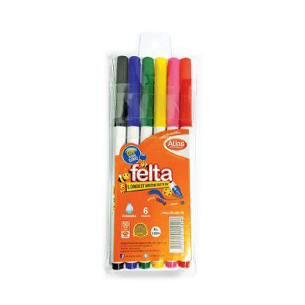 Atlas Felta 6 Colour Felt Pens | Daraz.lk