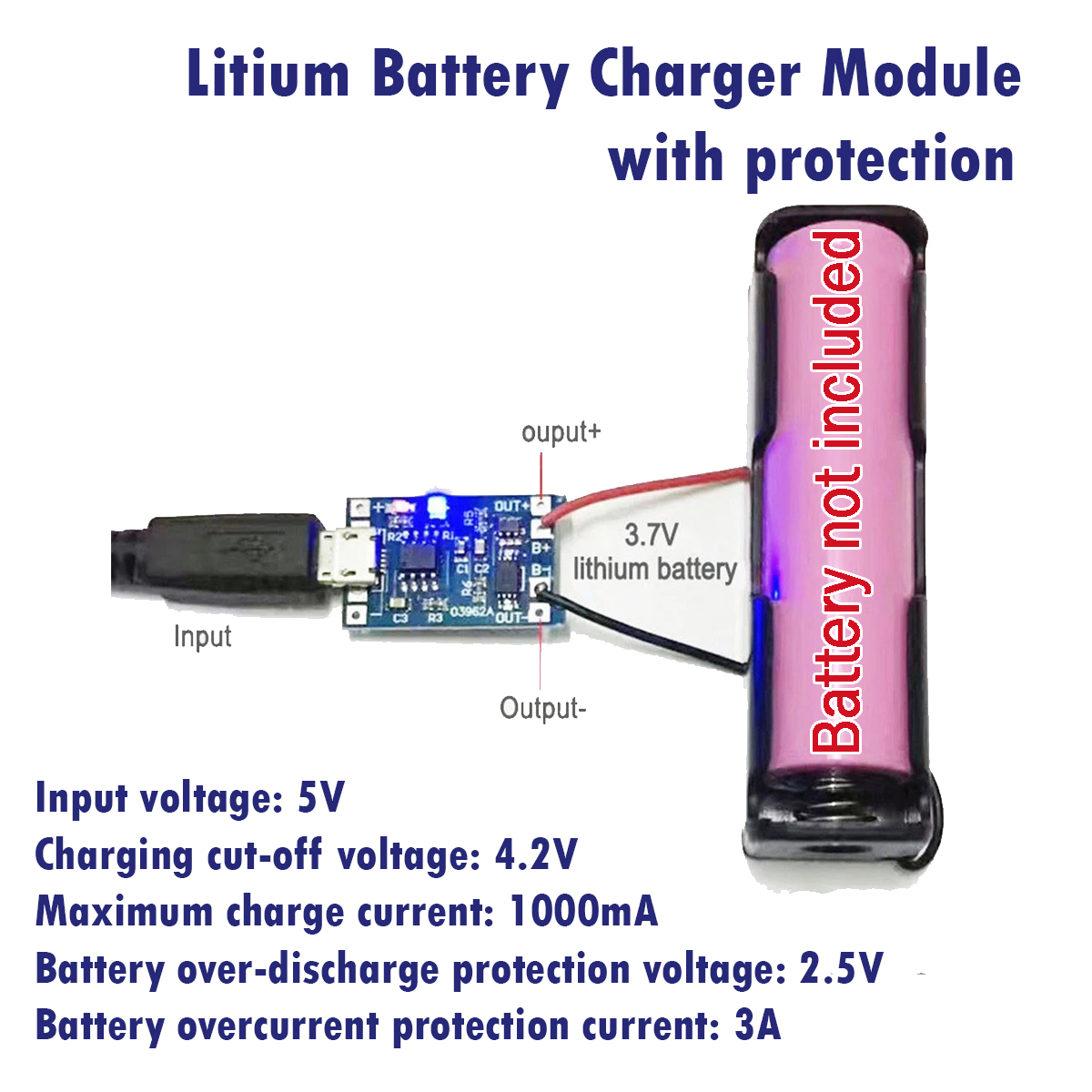 TP4056 Lithium Battery Charger and Protection board Module 18650 ...