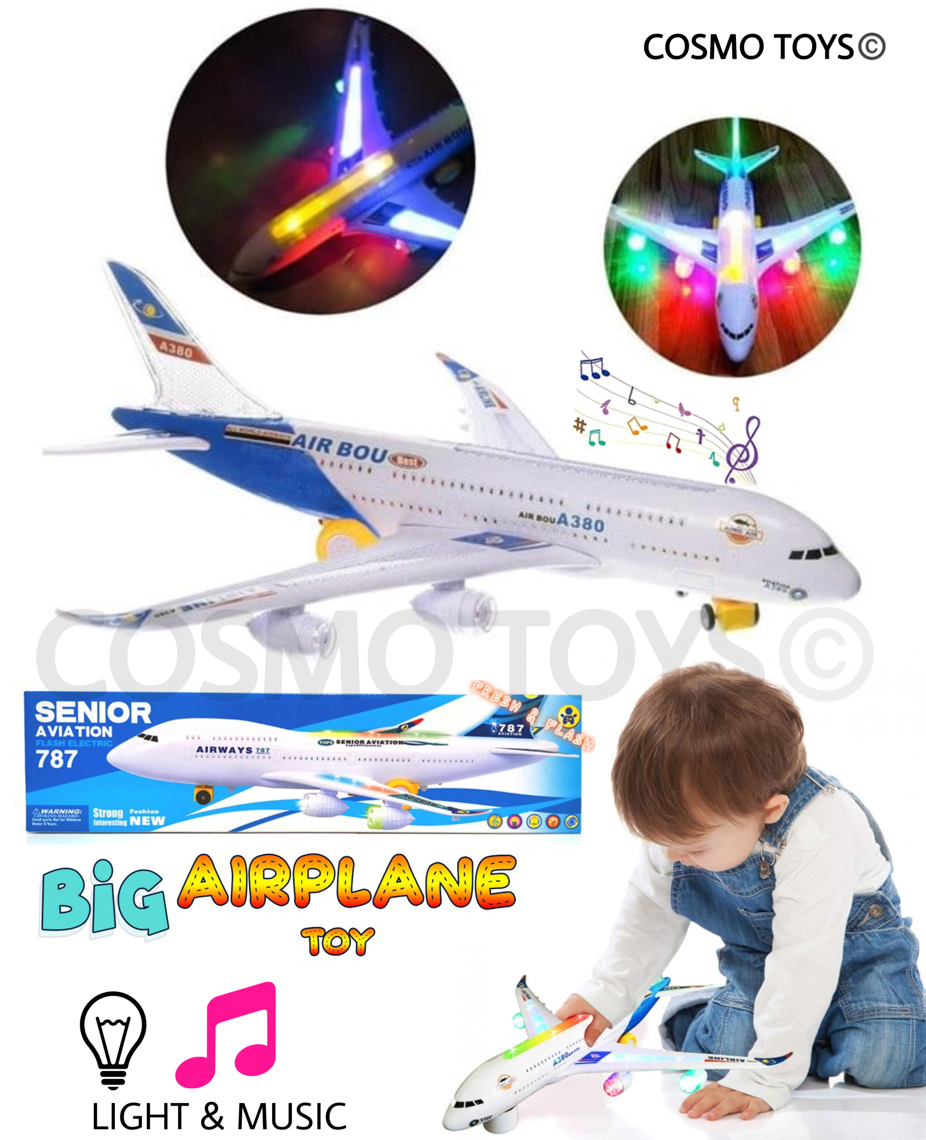 Aviation Light sound Music 360 Rotate Airbus Airways Aeroplane Flight ...