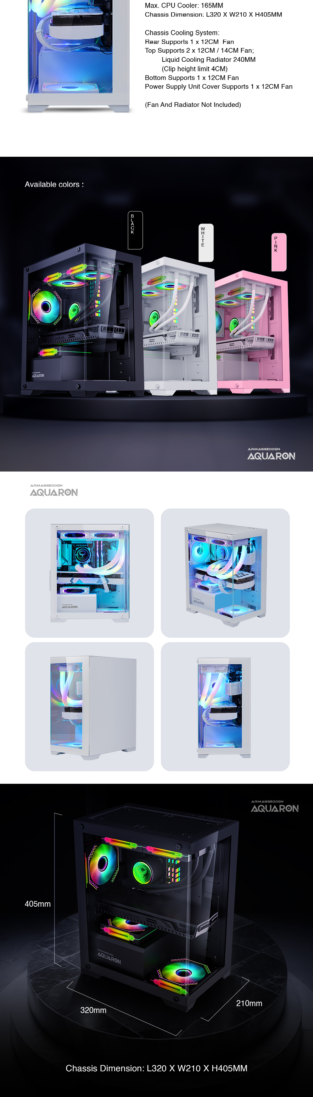 ARMAGGEDDON AQUARON M-ATX TRANSPARENT VIEW PINK GAMING CASING - NEXXCOM ...