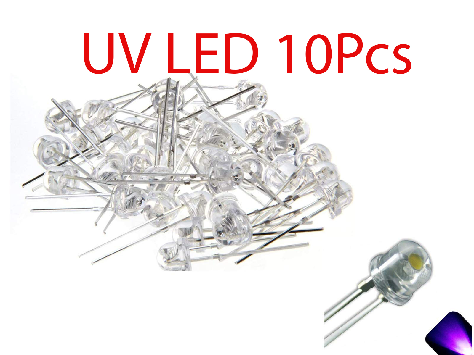 1/5/10/20/30/40/50/100 PCS 5mm Straw Hat UV Purple Light Wide Angle ...