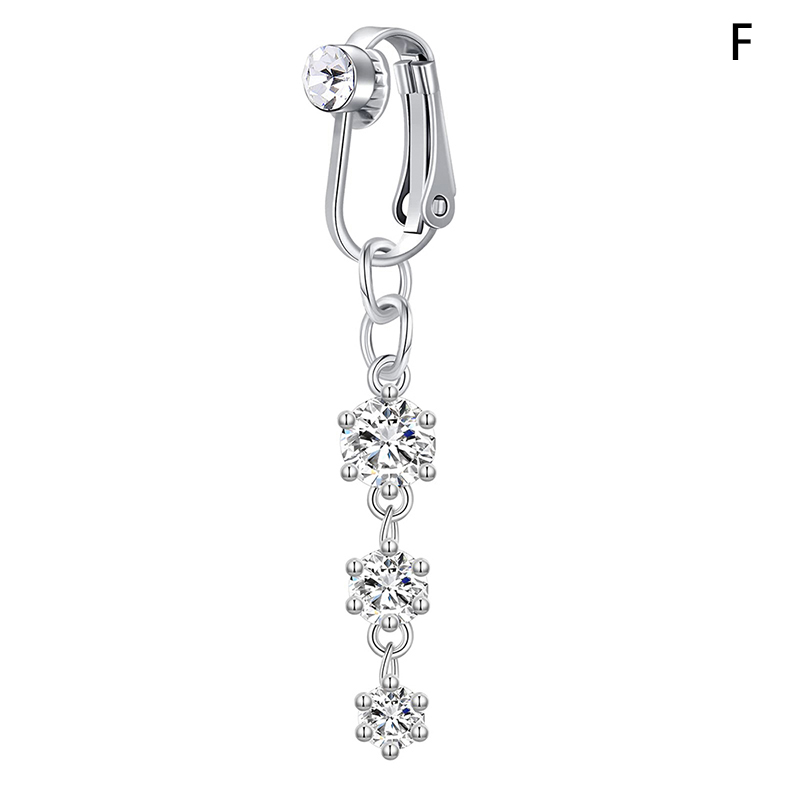 1Pc Fake Belly Button Ring Fake Clip On Belly Piercing Non Piercing ...