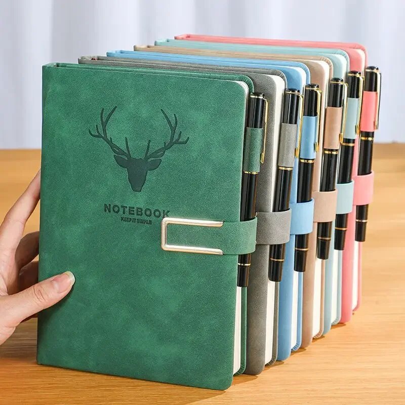 【MINISO】👍👍 Business A5 Thick Vintage Leather Notebook Simple Design ...