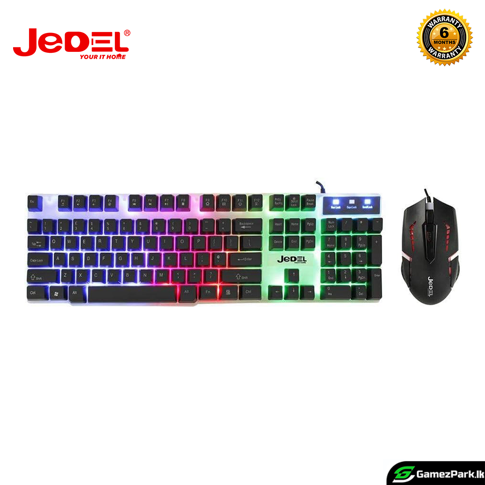 Original JEDEL GK-100 Pro Gaming RGB Keyboard and Mouse Combo 6 Months ...