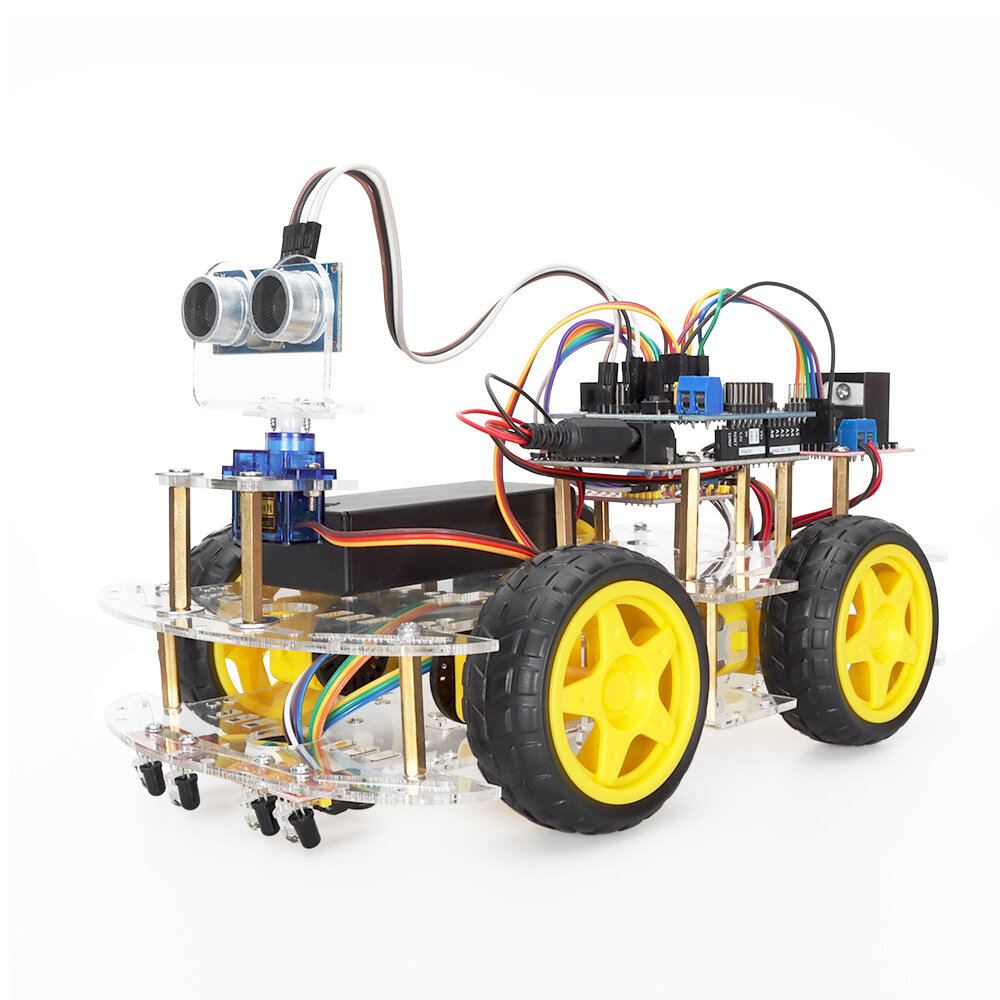 Arduino programming intelligent car four-wheel drive educational robot ...