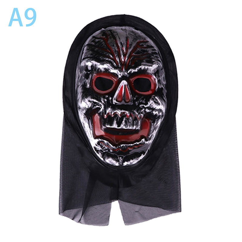 Realistic Movie Scary Ghost Mask Halloween Creepy Devil Mask Stick ...