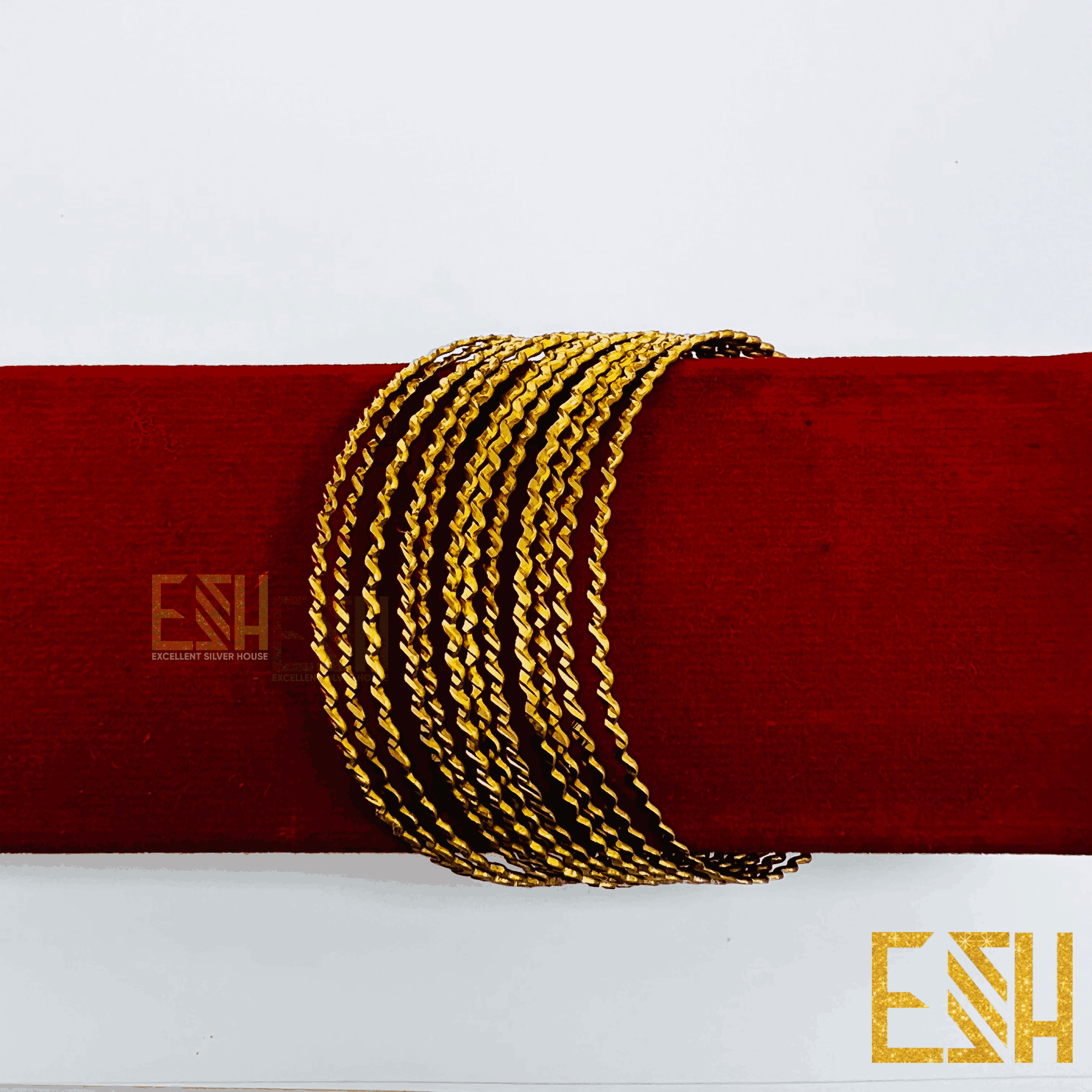 12 Piece ESH Classic Round Single Circle Bangle ZIG ZAG Thin Wire Charm ...