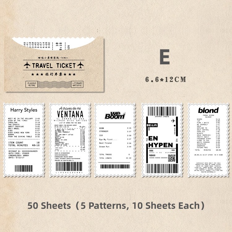 Panda Online 50PCS Memory Note Paper Series Basic Material Paper DIY Album Journal Planner Diary ...