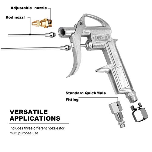 Industrial Air Blow Gun with Brass Adjustable Air Flow Nozzle and 2 ...