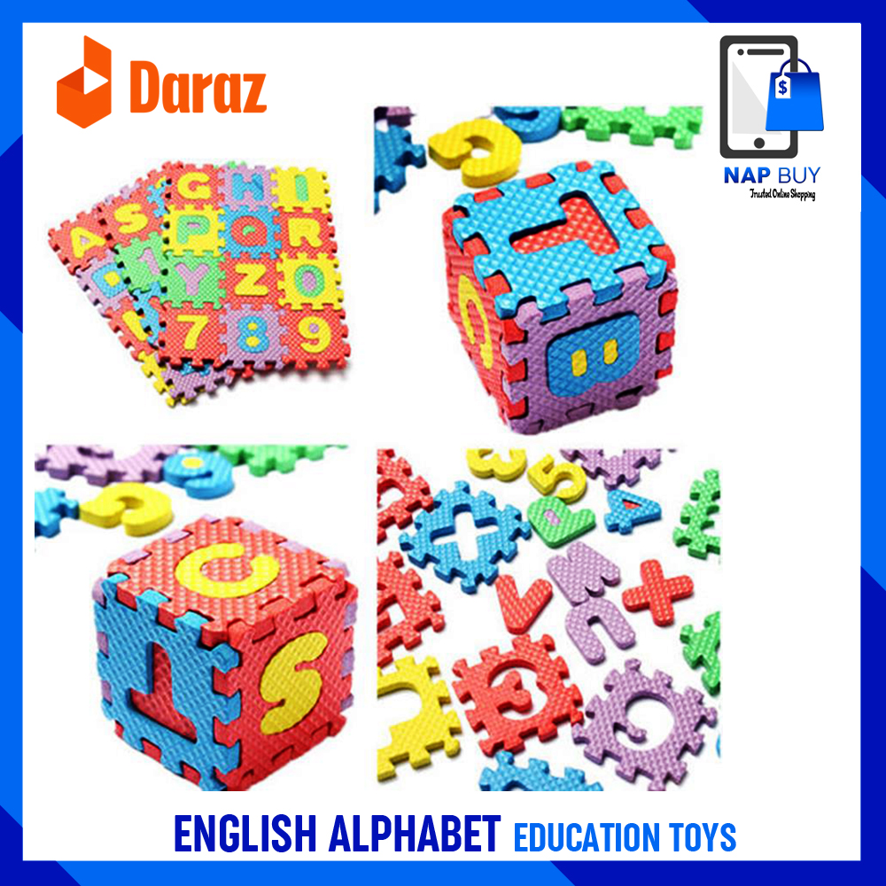 36Pcs/Set Puzzles EVA Foam Mat Alphabet Letters Numbers Puzzle Children ...