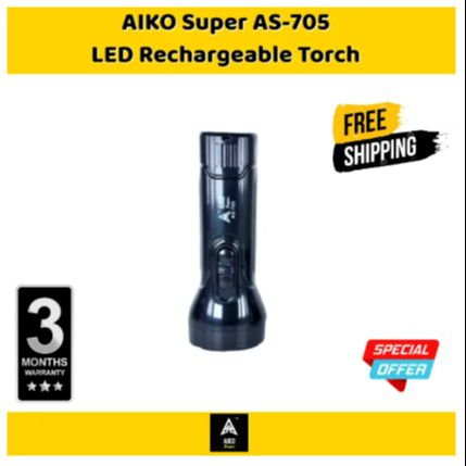 AIKO Super Torch LED Rechargeable Torch Emergency Light AS-705 - LED ...