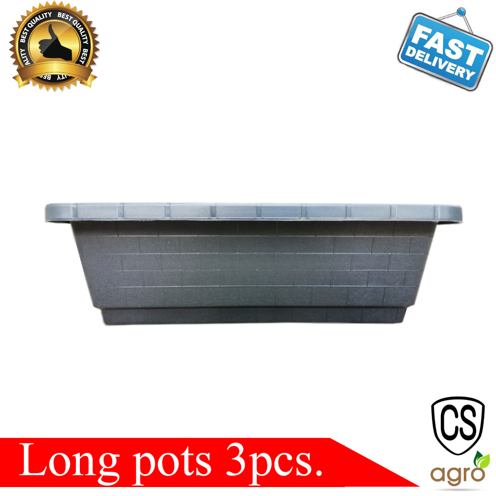 High Quality Long Pot Black Plastic Flower Pot 3 pots | Daraz.lk