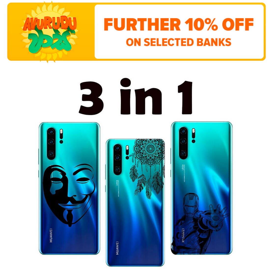 3-in-1 Vinyl Decal Sticker Set for Mobile Phones | Daraz.lk