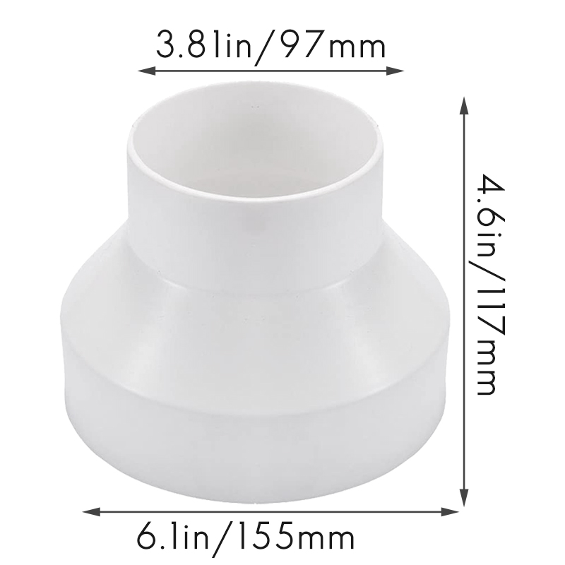 Ventilation Pipe Reducer Adapter Pipe Air Duct Adapter Pipe Connector ...