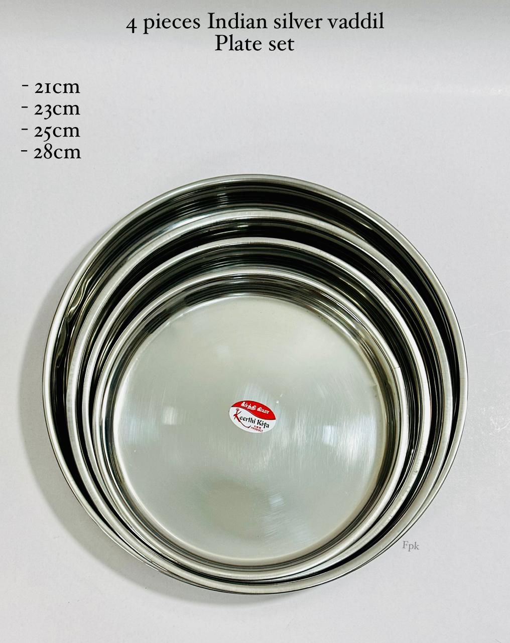 High-Quality Silver Plates Set Made in India, 4-Piece Collection in ...