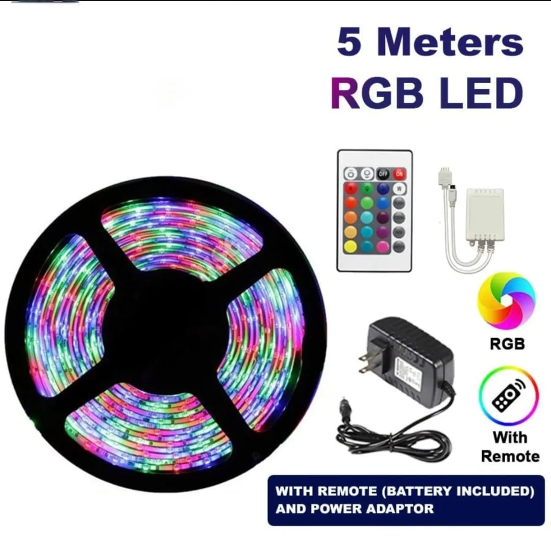 5M 2835 SMD RGB Flexible 300 LED Light Strip 60 LED M+ 24 Key Remote ...