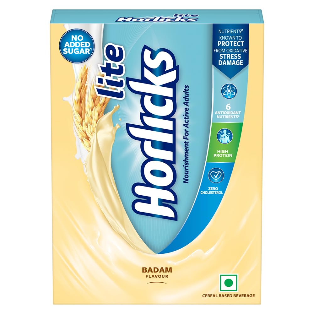 Horlicks Lite Badam Flavour Health & Nutrition Drink for Adults, 450g ...