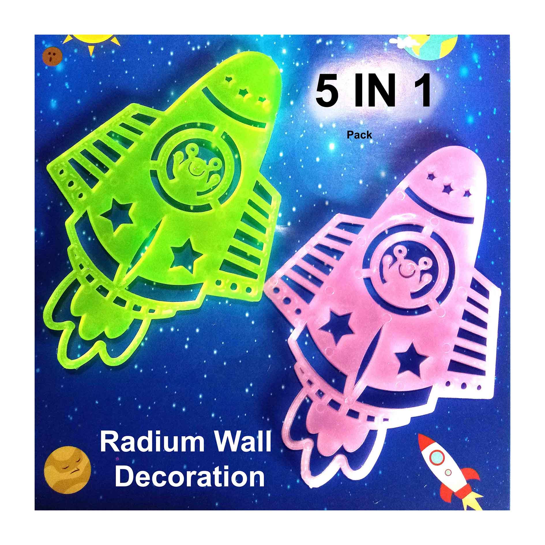 Radium Stars Stickers Night Glow Stars Christmas T Stars Rocket Toy With Double Tape Darazlk