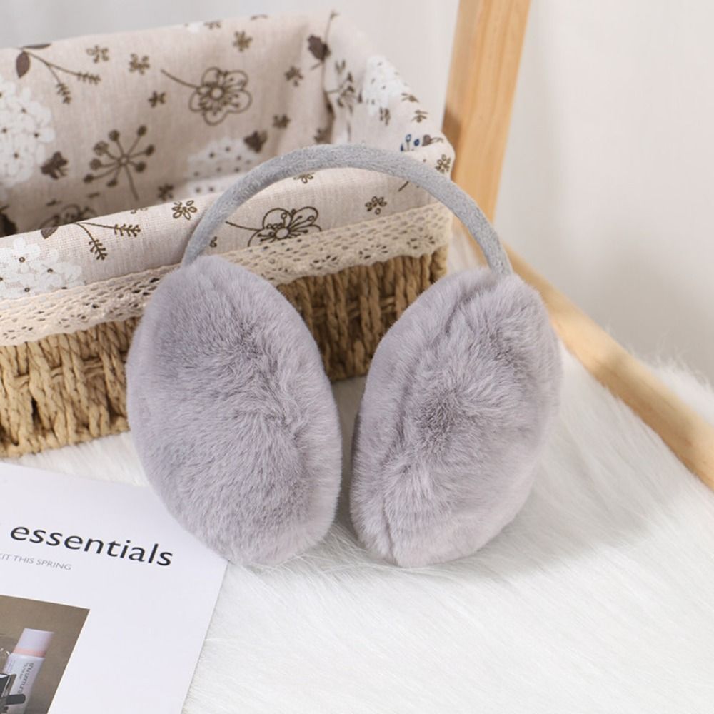 【ZIME】Warm Ear Muffs Fluffy Ear Protection Plush Ear Warmer Winter Soft ...