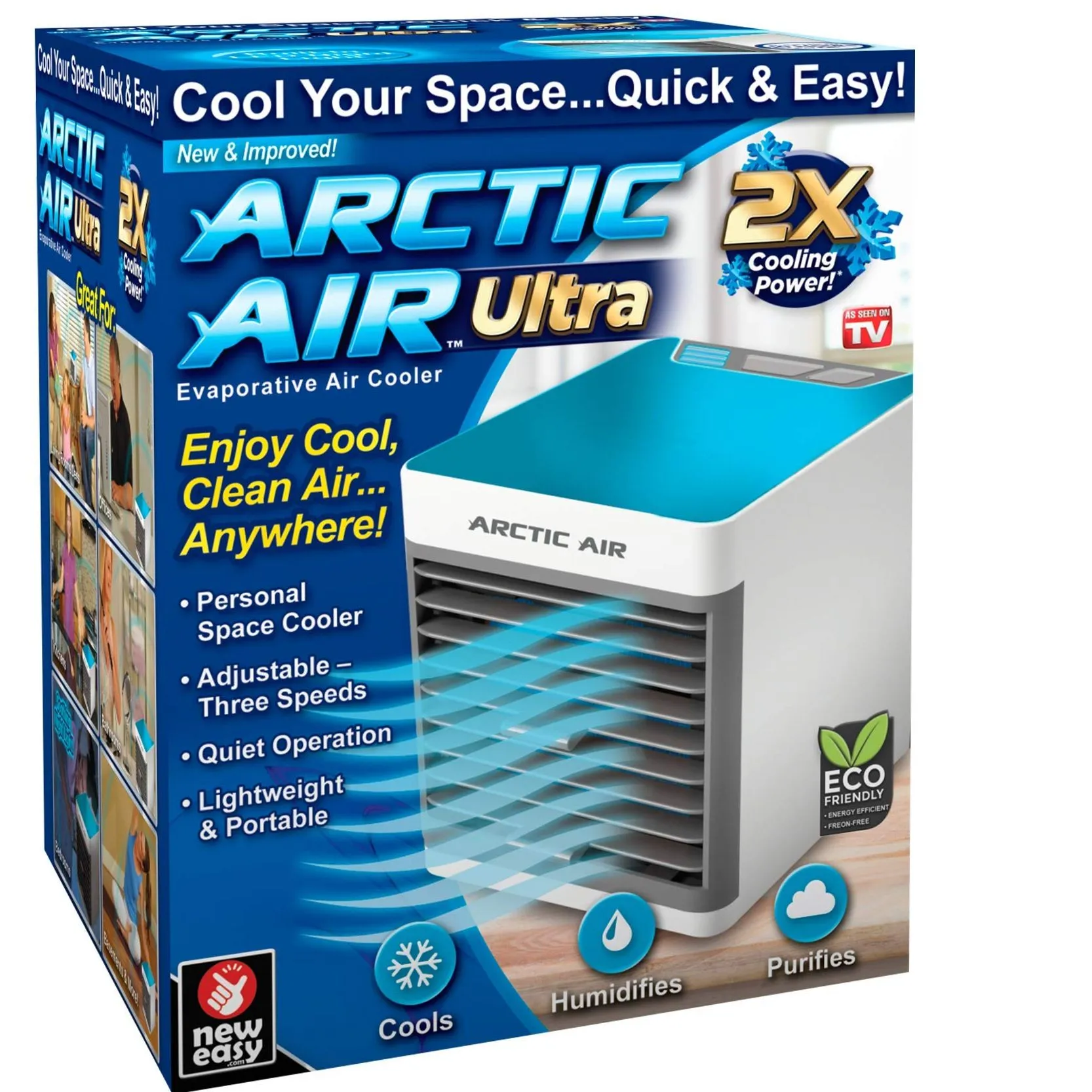 Arctic Air Ultra Mini Cooler Personal Ultra 2x Cooling Power Air Cooler ...
