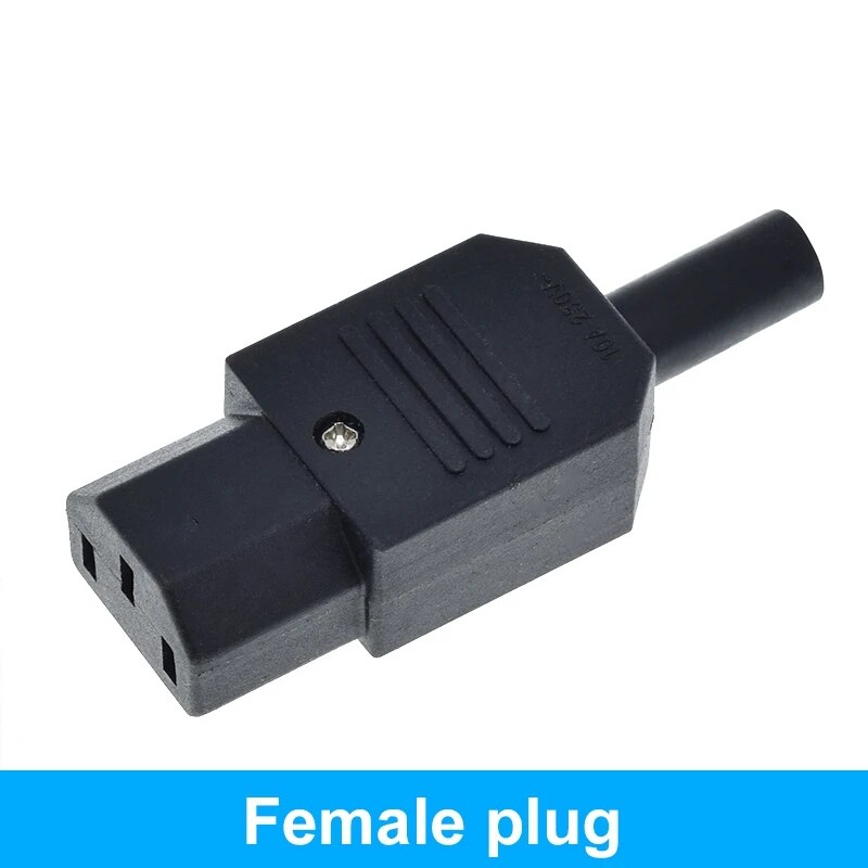 IEC Straight Cable Plug Connector C13 C14 10A 250V Black female&male ...