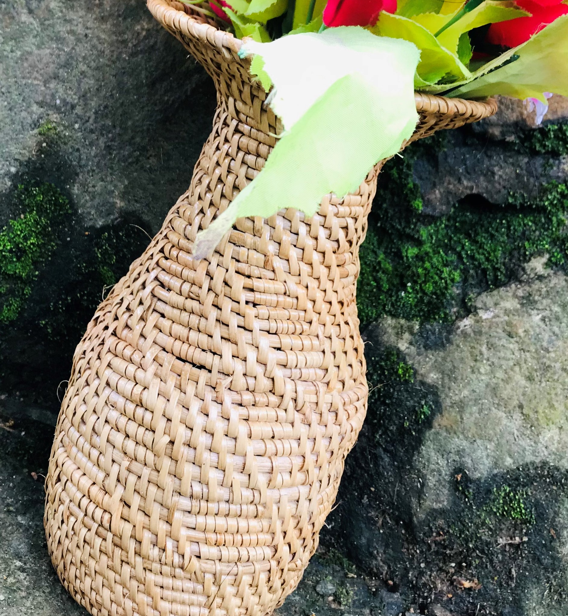 flower pots / wewal mal pochchi / rattan pots / rattan flower pot ...