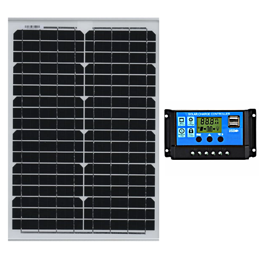 Monocrystaline solar panel 20W With Charge Controler 20W 12V Solar ...