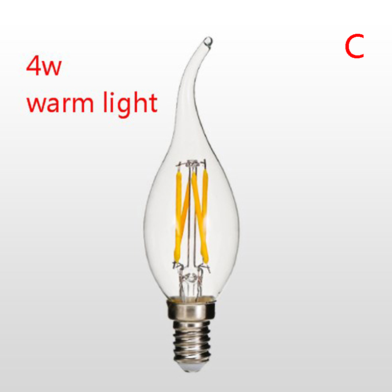 E14 4W Retro Edison LED Filament Bulb Lamp AC180-240V Light Glass Bulb ...