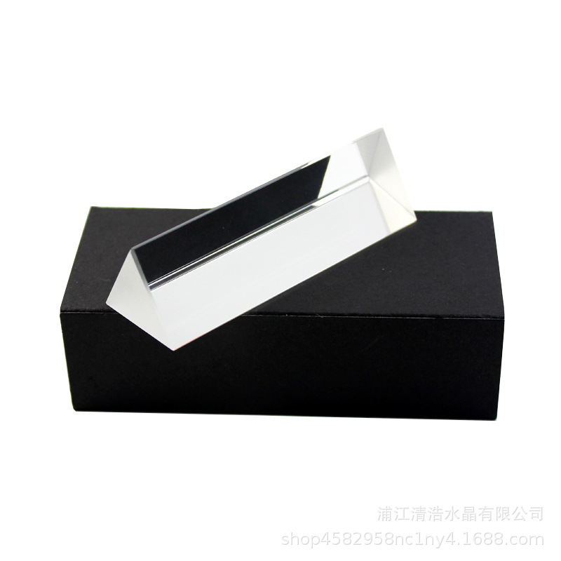 25*25*80mm Triangular Prism BK7 Optical Prisms Glass Physics Teaching ...