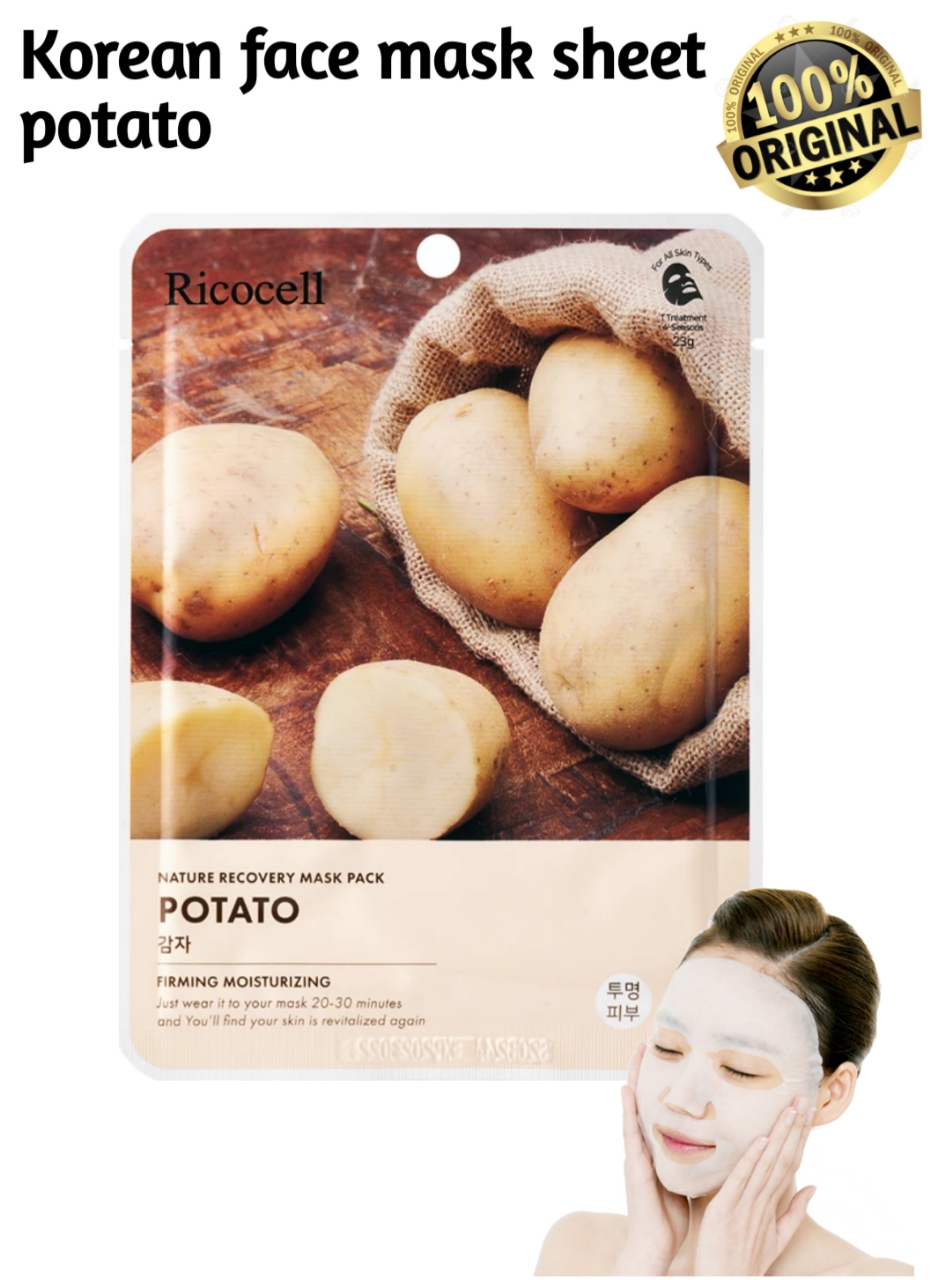 Ricocell Potato Essence Korean Facial Mask Sheet 1Pcs Moisture Face ...