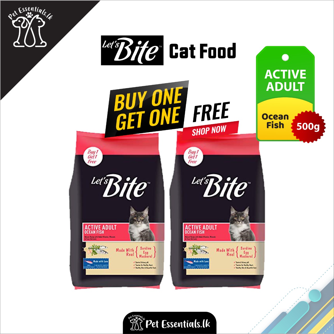 Let's Bite Active Adult Cat ( Buy One Get One Free 400g x 2 pcs ...