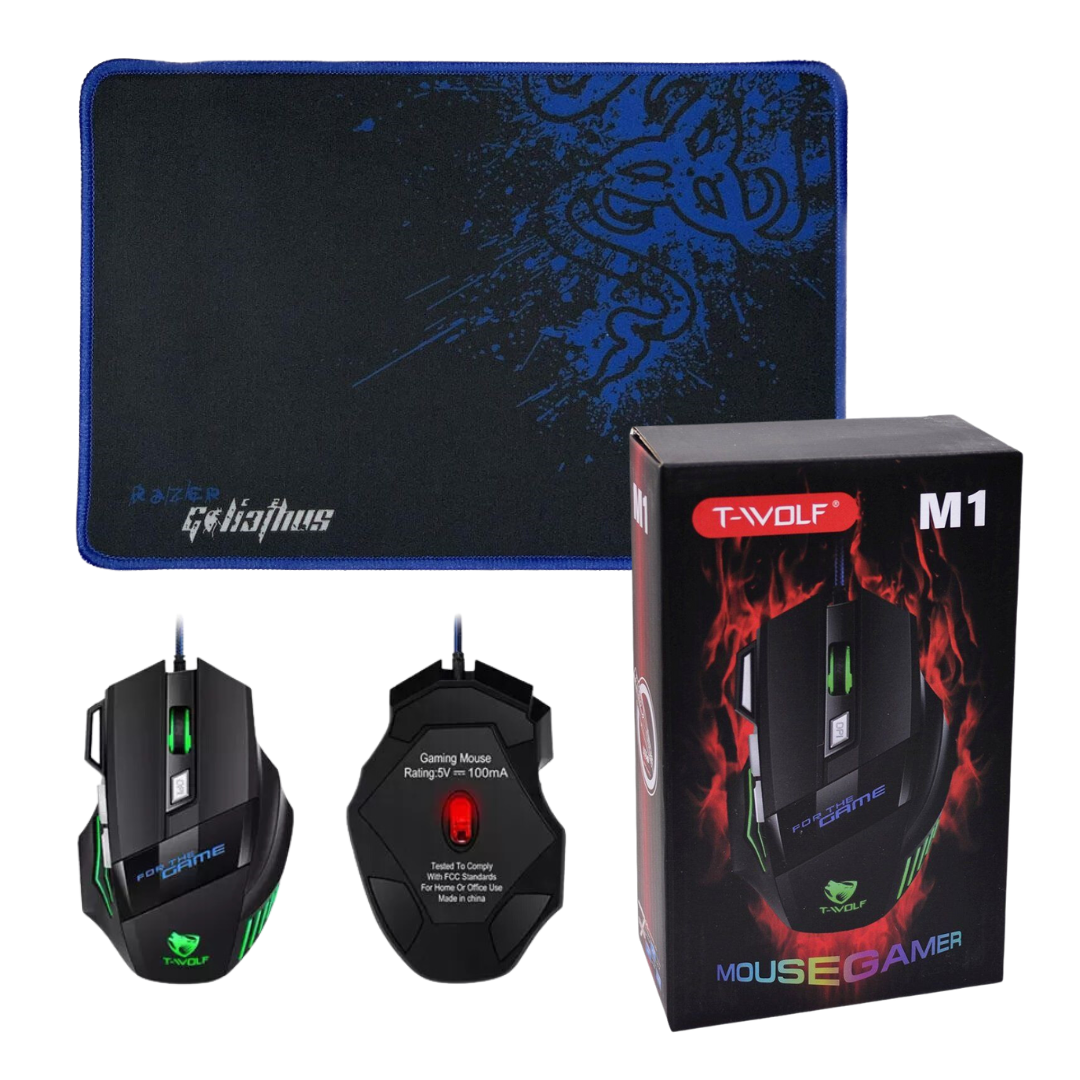T-WOLF M1 Gaming Mouse + Gaming Mouse Pad Combo | Daraz.lk