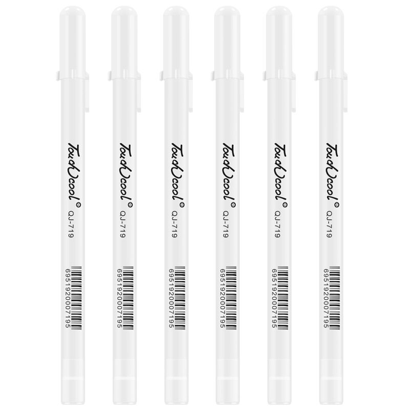RHS Online 6PCS 0.8mm White Gel Pens Fine Point Tip Gel Ink Pen for ...
