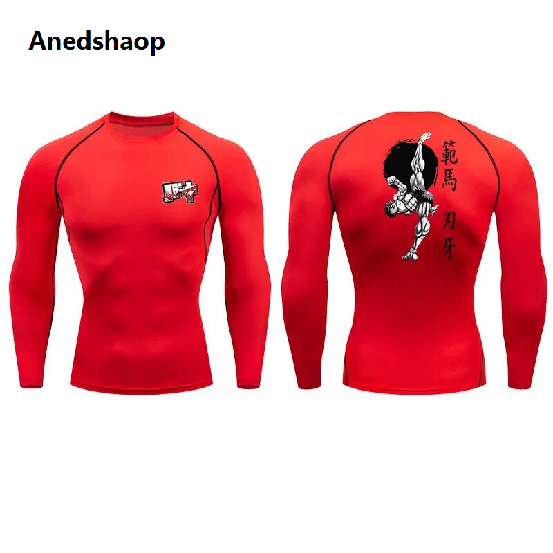Anedshaop Anime Baki Hanma MMA Rashguard Jiu Jitsu Bjj T-Shirt Men ...