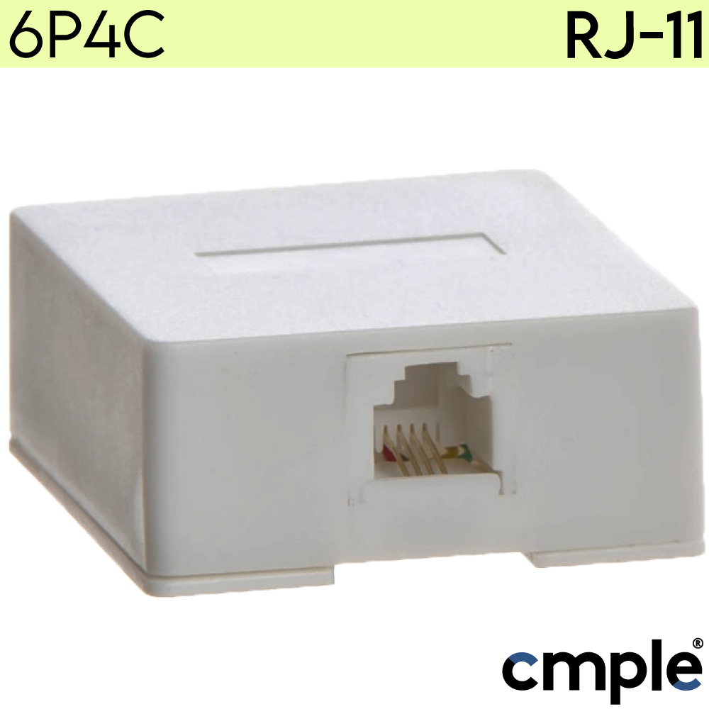 Telephone Rosette Box Ivory Colour RJ11 8P8C for telephone extention ...