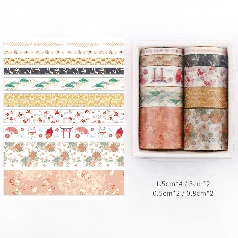 RHS Online 10 Rolls/Set Washi Tape Decorative Masking Tapes Sticky ...