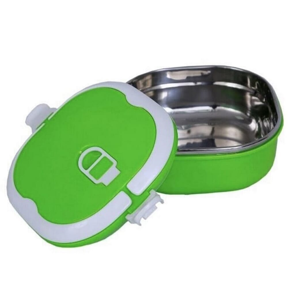 Stainless Steel Square Lunch Box 0.9L - Green | Daraz.lk