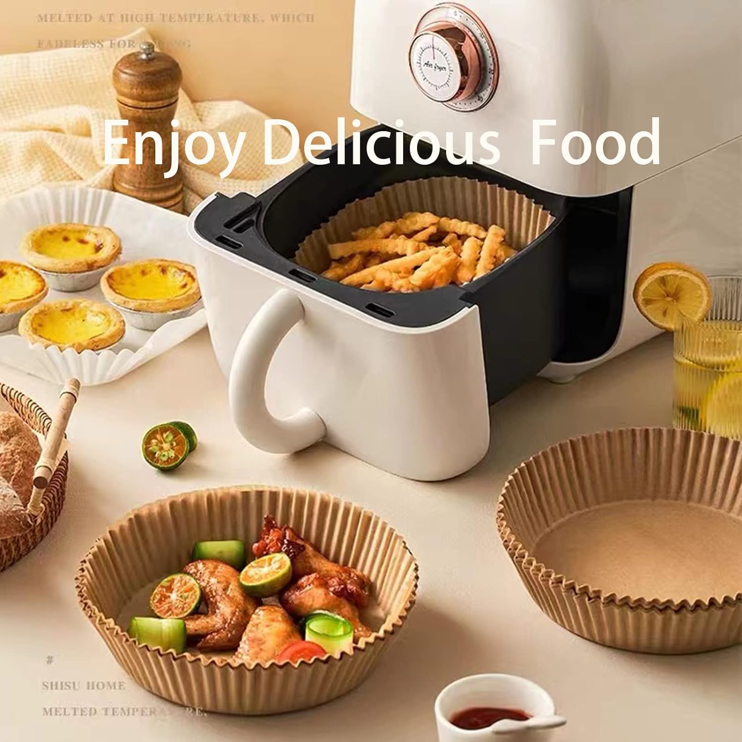 100pcs/50pcs Air Fryer Disposable Paper Liner, Non-Stick Oil-Proof ...