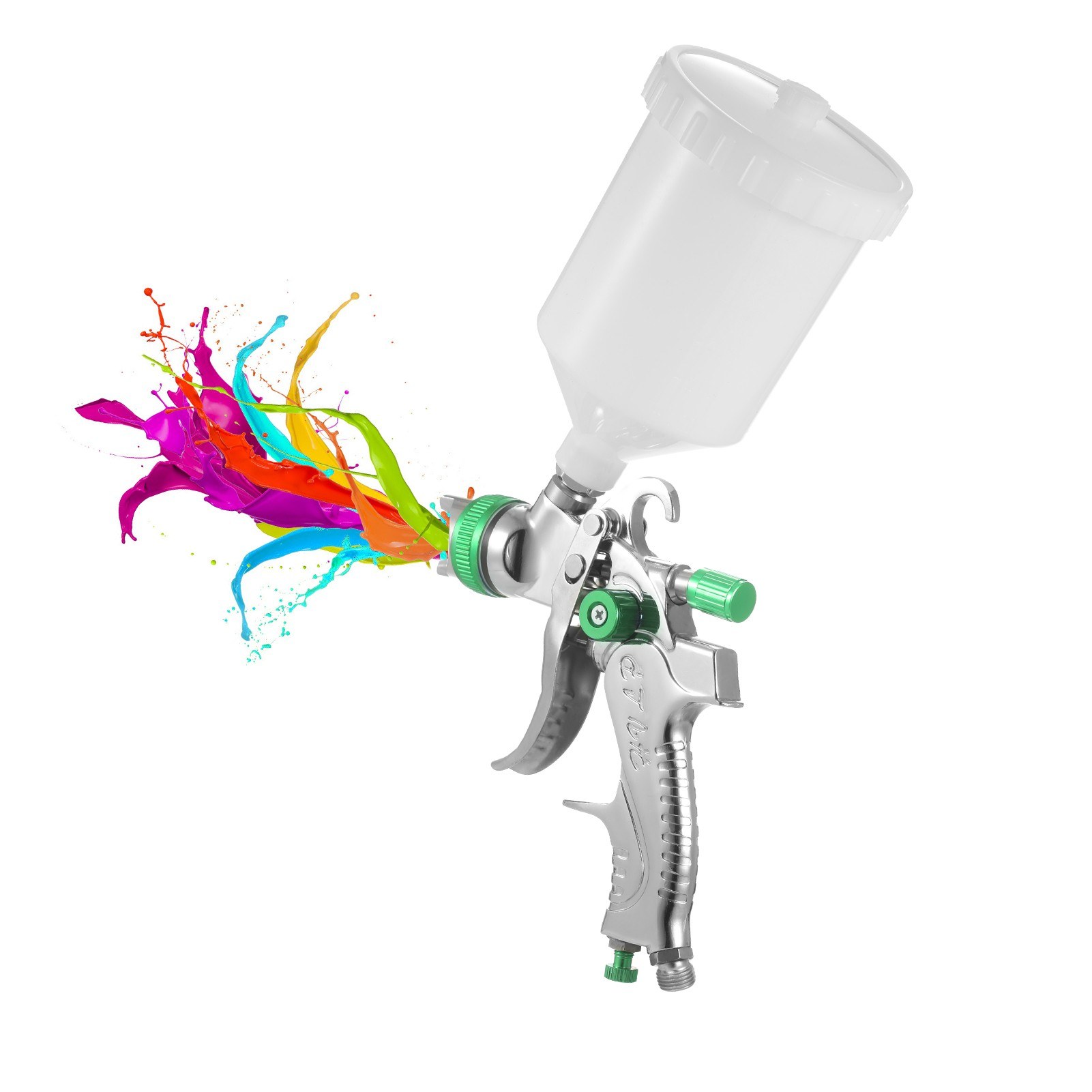 Geevorks Gravity Feed Air pray Gun HVLP prayer Paint Gun with 600ML Cup ...