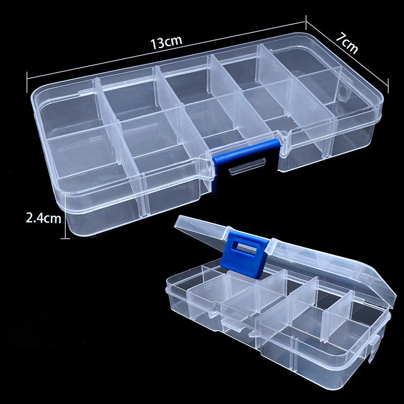 Transparent Plastic Storage Jewelry Box Compartment Adjustable ...