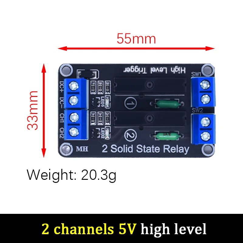 WAVGAT 1 2 4 8 Channel 5V 12V 24V DC Relay Module Solid State High ...