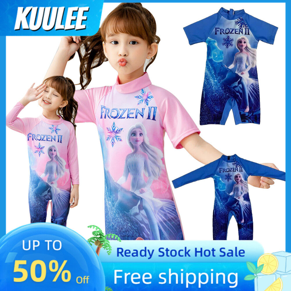 Kuulee Frozen Children Swimsuit Cartoon Sunscreen Quick-drying One ...