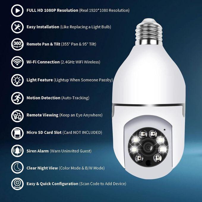 WIFI Camera 4K 360 1080P E27 WiFi IP PTZ Security Surveillance Camera ...